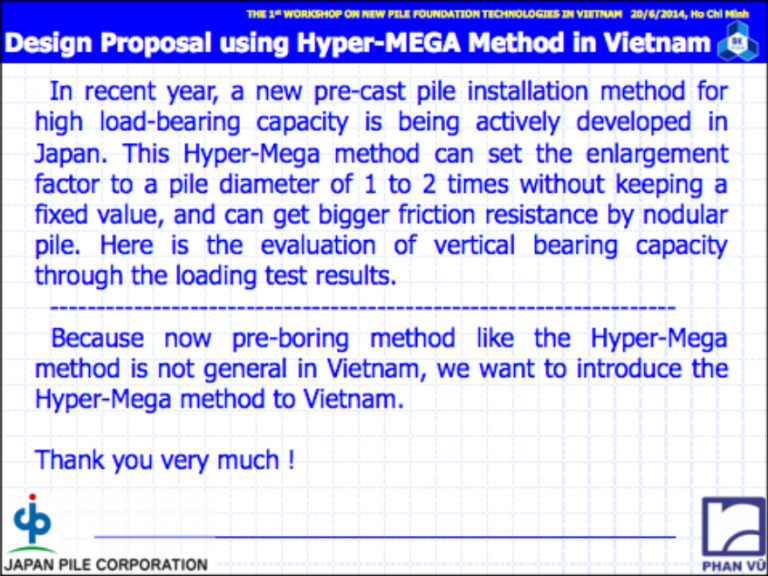 Hyper Mega method – base enlarged pre-boring method with NODULAR pile ...